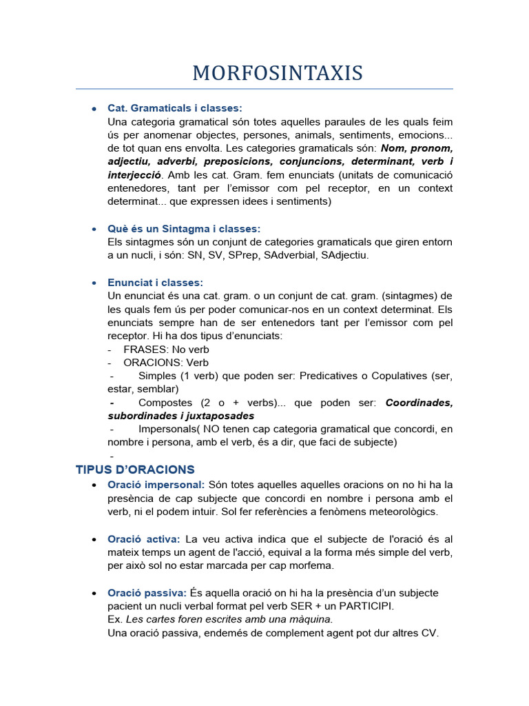 MORFOSINTAXIS NG | PDF