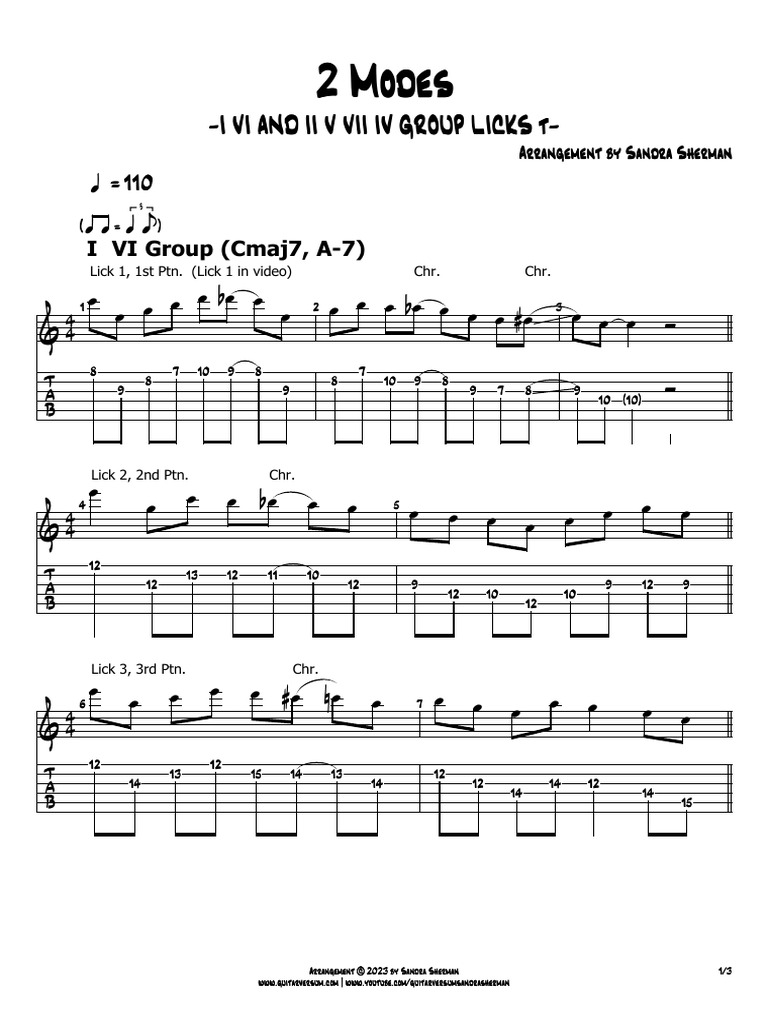 2 Modes (10 Licks For Chord Groups) | PDF | Elements Of Music | Music Theory