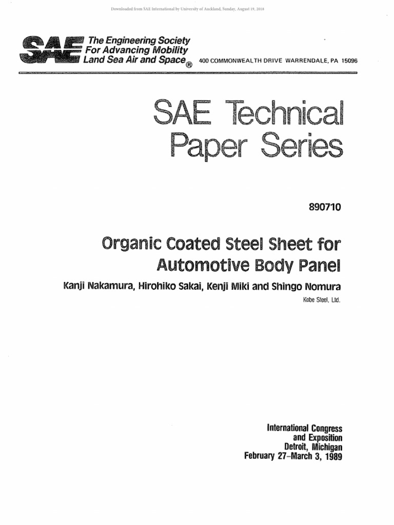 Organic Coated Steel Sheet For Automotive Body Panel | PDF | Corrosion ...
