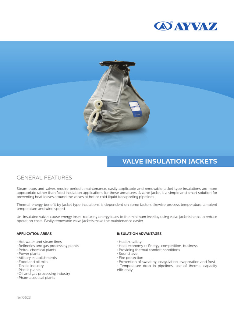 Ayvaz Valve Insulation Jackets | PDF | Thermal Insulation | Textiles