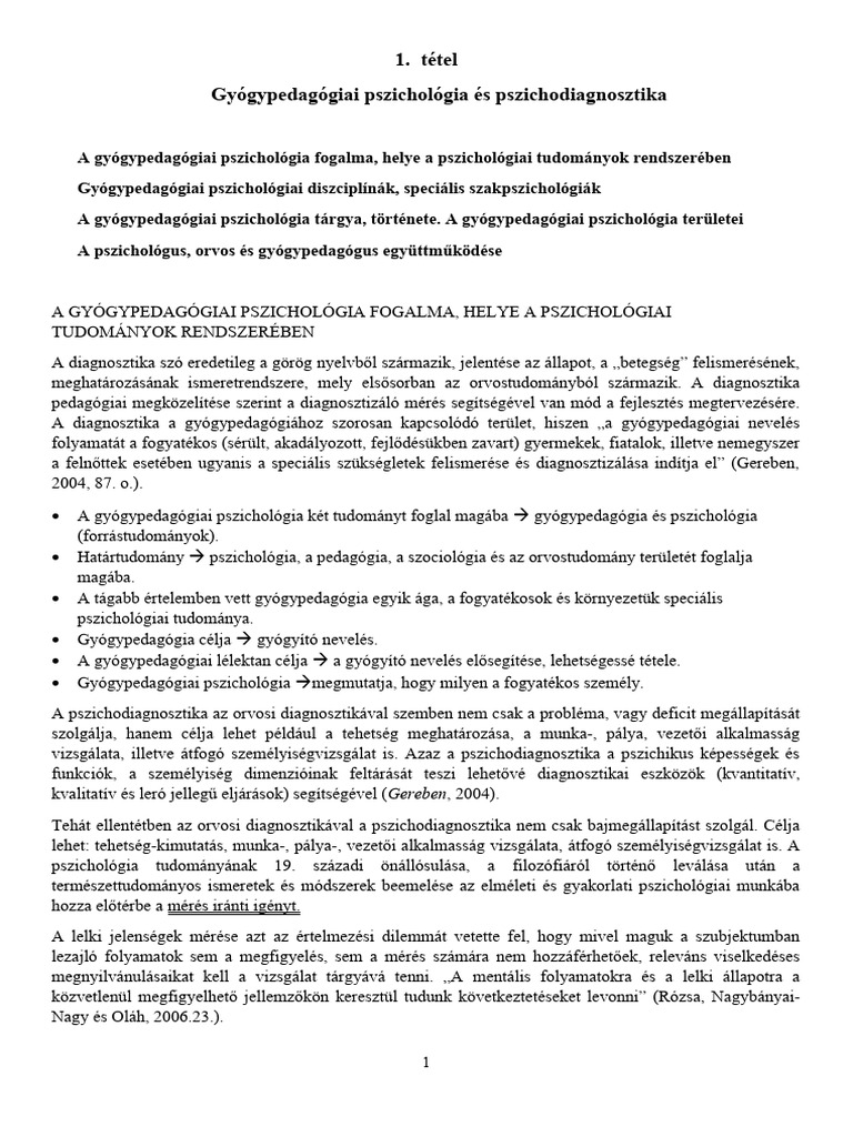 1 tétel-DIAGNOSZTIKA | PDF