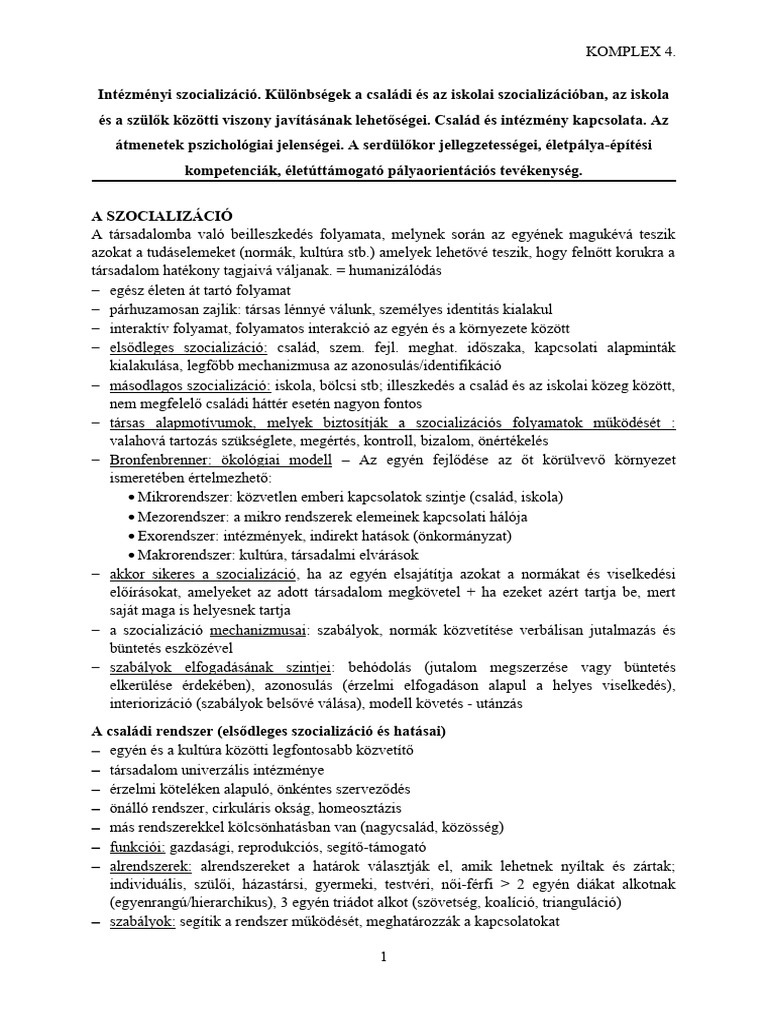4.-Tétel Komplex | PDF