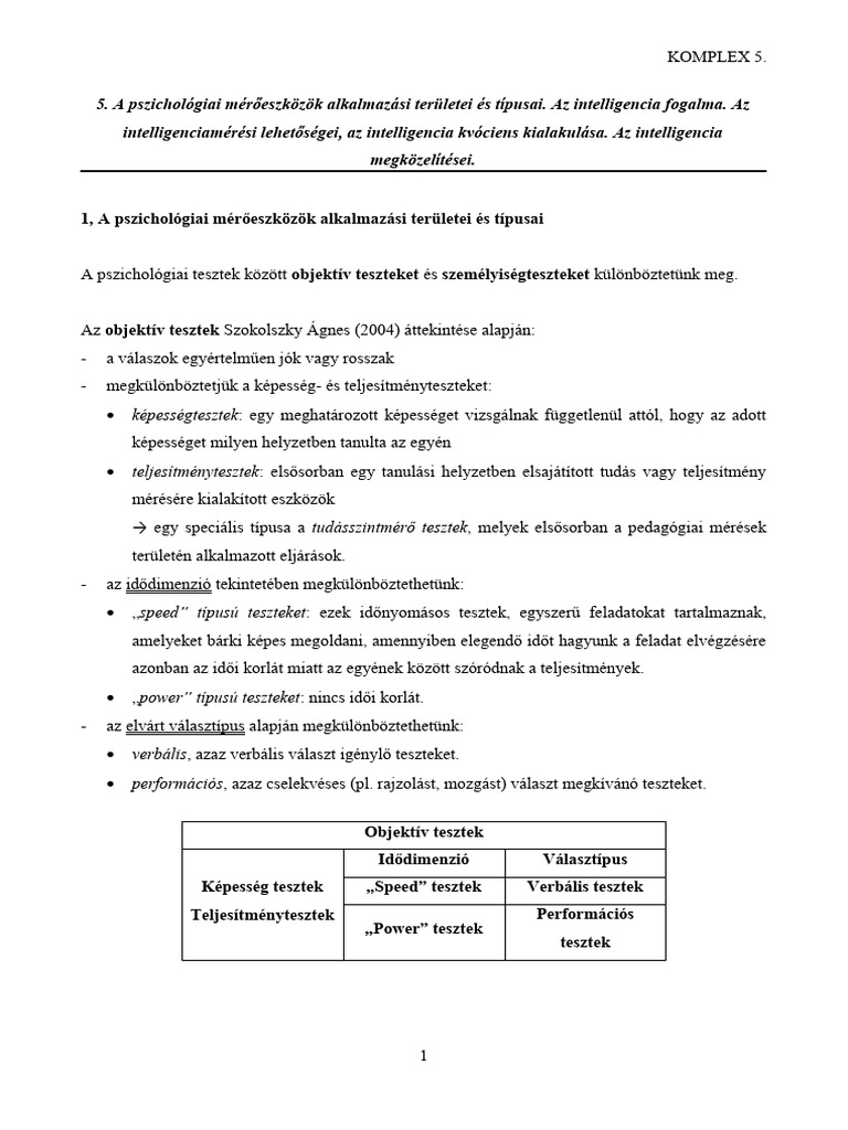 5.tétel Komplex | PDF