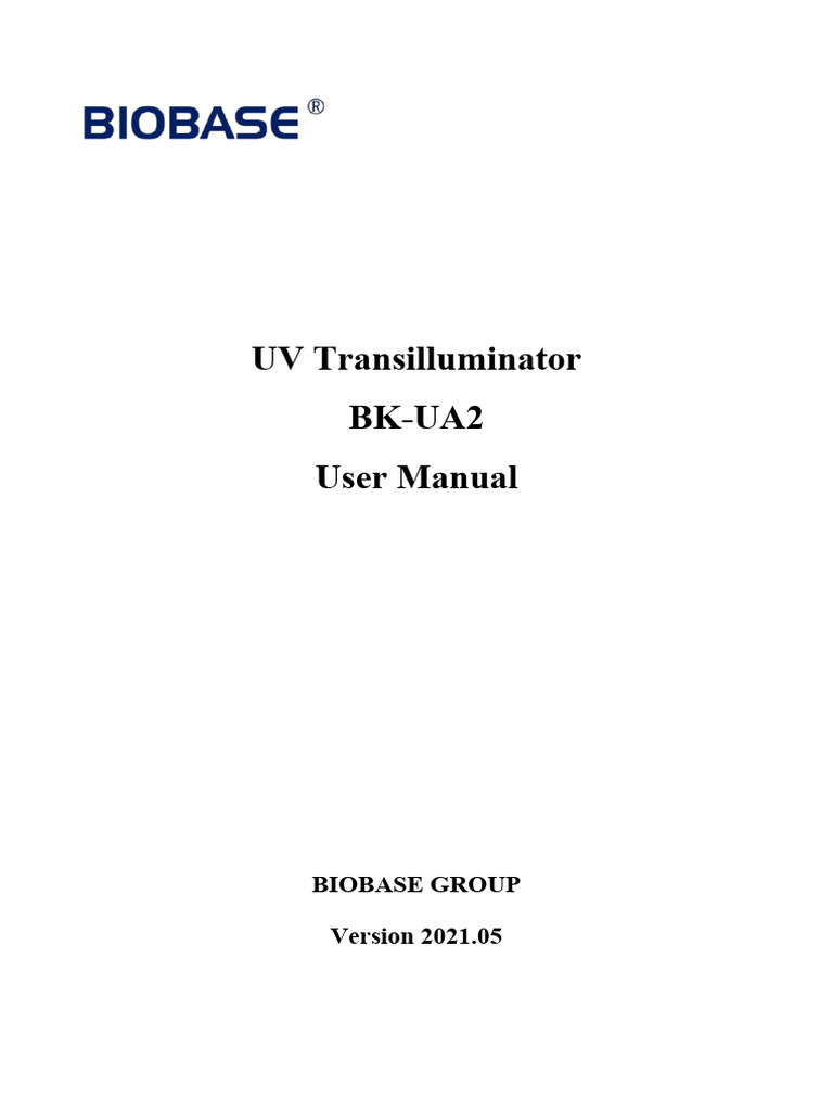 UV Transilluminator Guide | PDF | Ultraviolet | Fluorescence