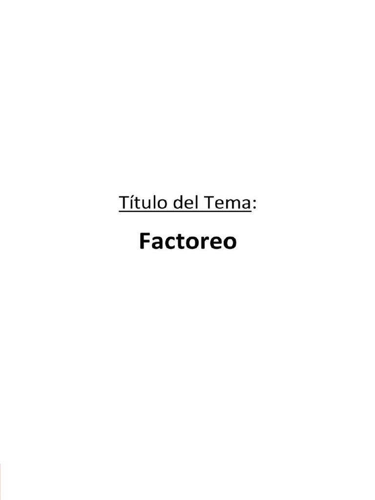 Factoreo | PDF