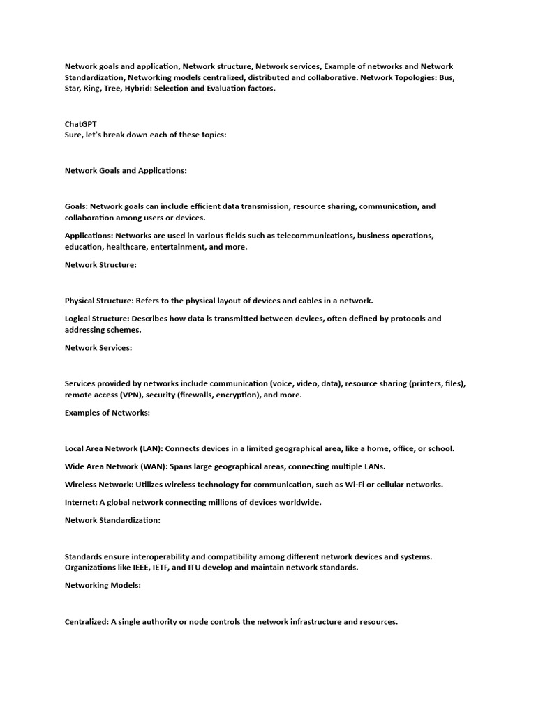 NETWORK GOALS | PDF | Computer Network | Internet Protocol Suite
