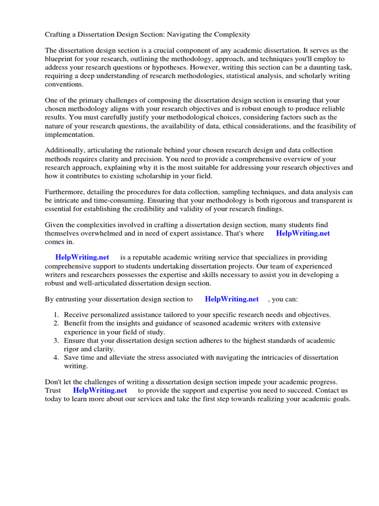 Dissertation Design Section Pdf Methodology Thesis