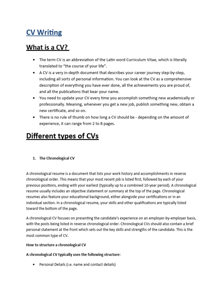 CV Writing: What Is A CV? | PDF | Résumé | Recruitment