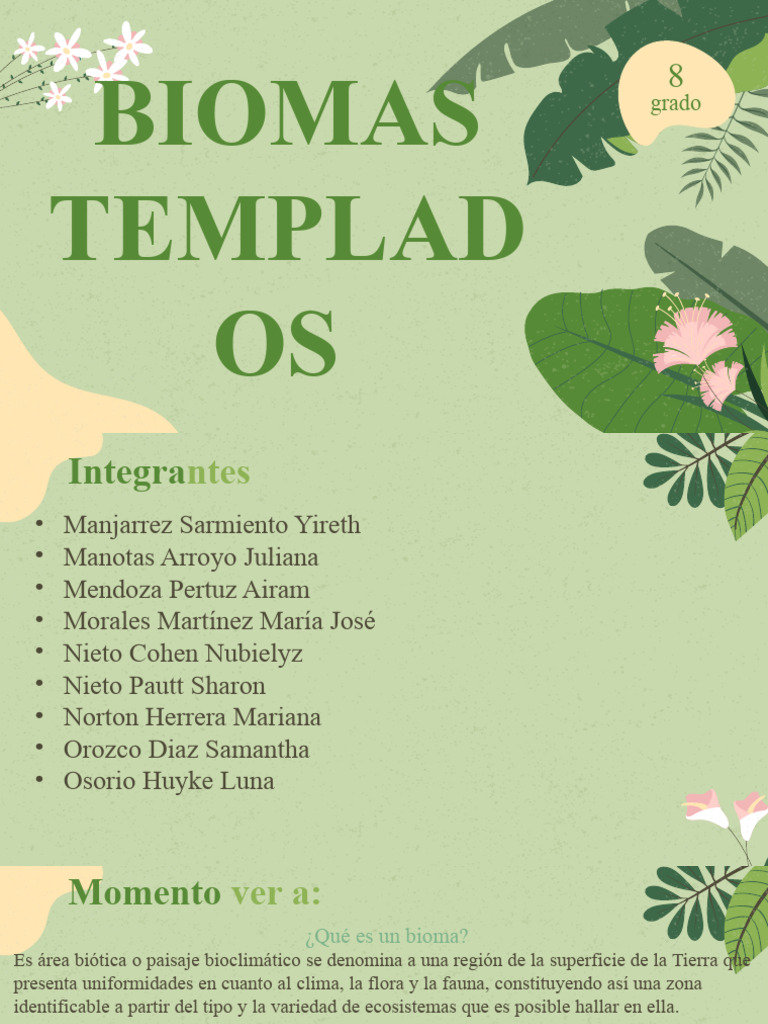 Biomas Templados: Guía Educativa | PDF | Pradera | Clima templado