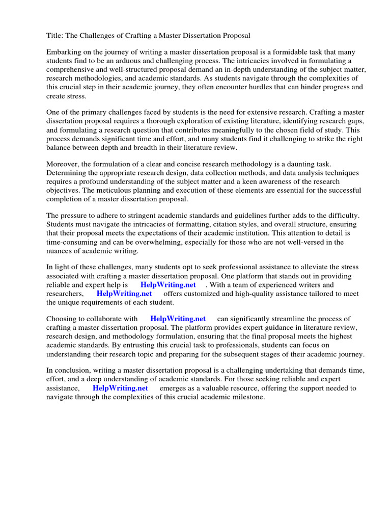 Example of Master Dissertation Proposal | PDF | Thesis | Digital Marketing