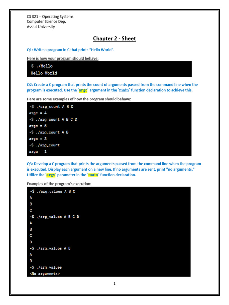 C Command-Line Programs Guide | PDF | Parameter (Computer Programming ...
