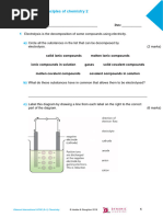 Electrolysis Worksheet | PDF | Electrode | Electrolyte