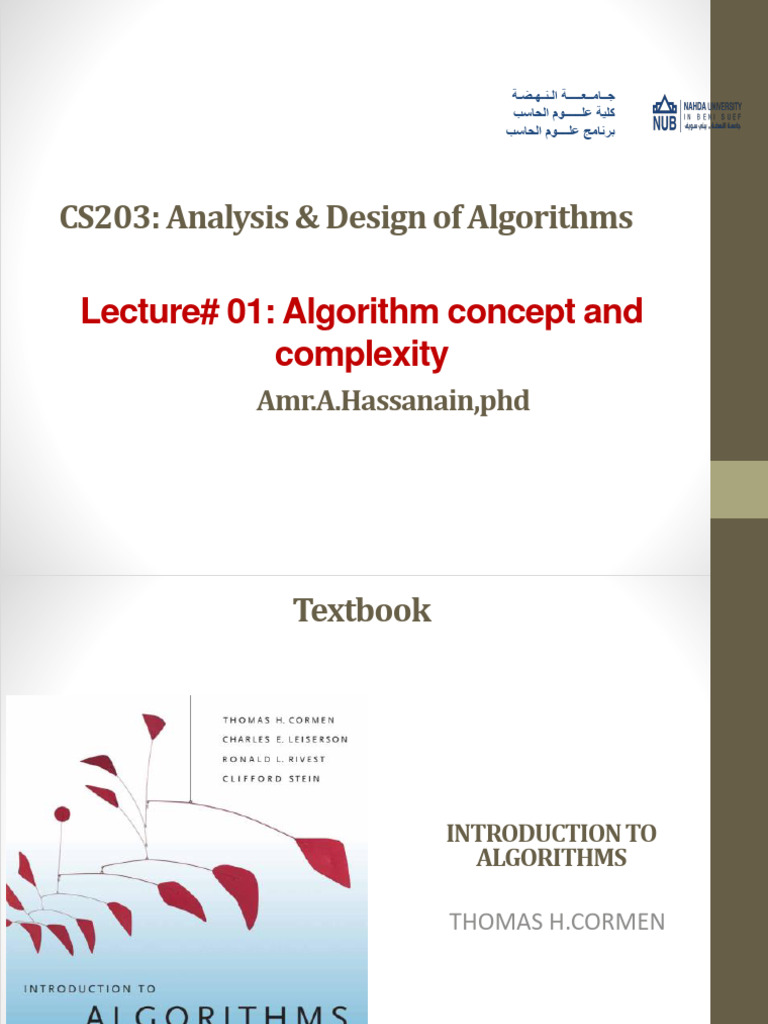 Lecture 01 | PDF | Algorithms | Sequence