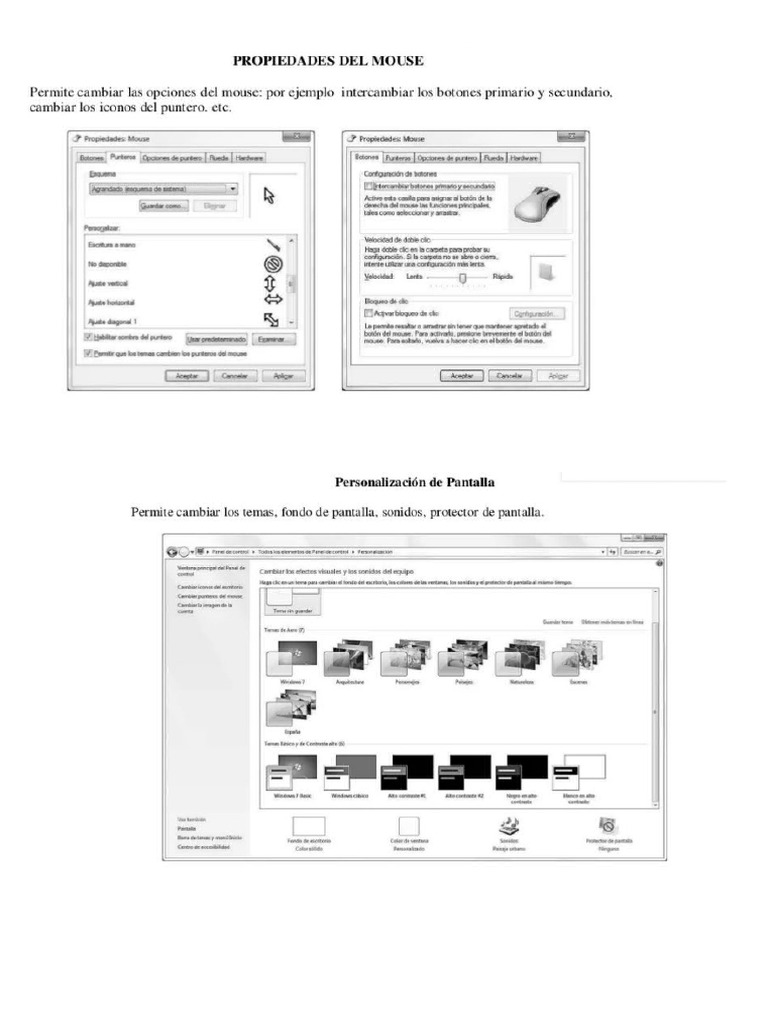Propiedades Del Mouse y Otros -5to Prim | PDF
