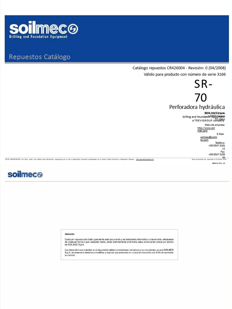 PDF Catalogo de Partes sr70 3166 | PDF | Motores | Motor diesel