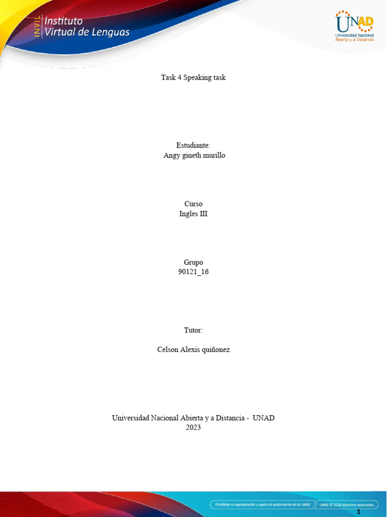 Task-4-Speaking-Task - Angy Murillo - 90121 - 16 | PDF | Water | Natural Environment