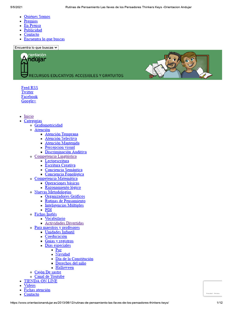 Rutinas de Pensamiento Las Llaves de Los Pensadores Thinkers Keys ...