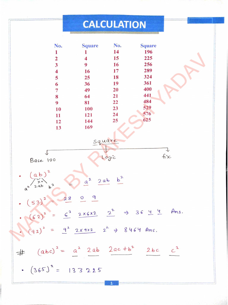 Class-02 (08-02-2024) Calculation Notes | PDF