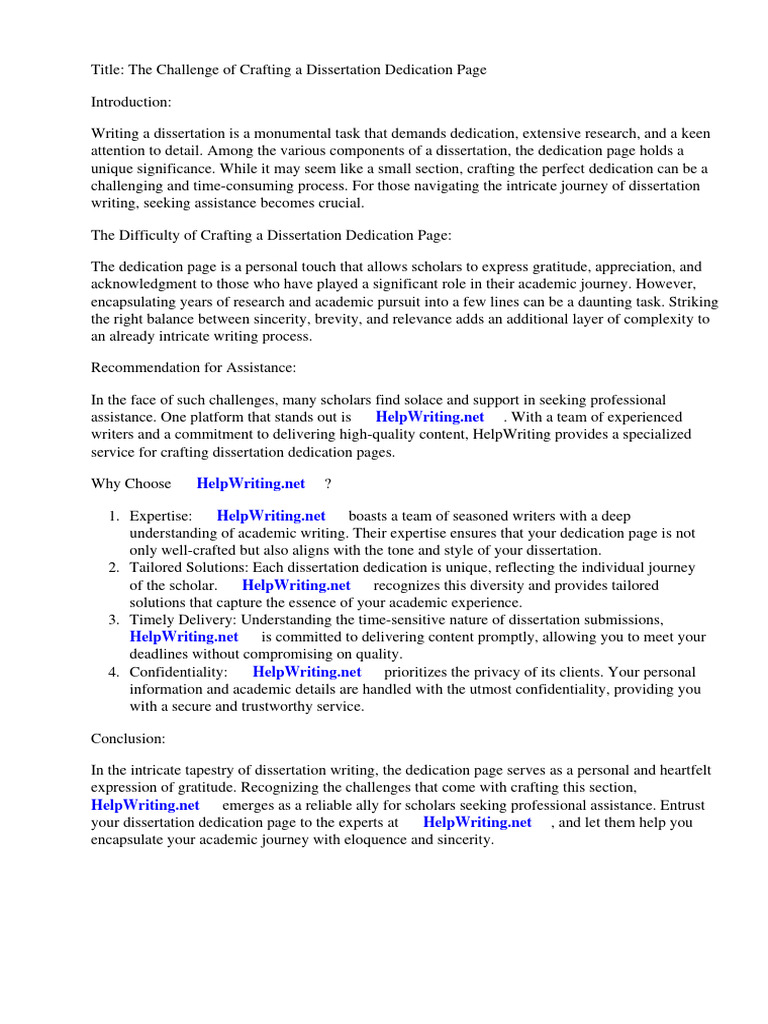 Dissertation Dedication Page | PDF | Thesis | Academic Publishing Dissertation Dedication Page | PDF | Thesis | Academic Publishing