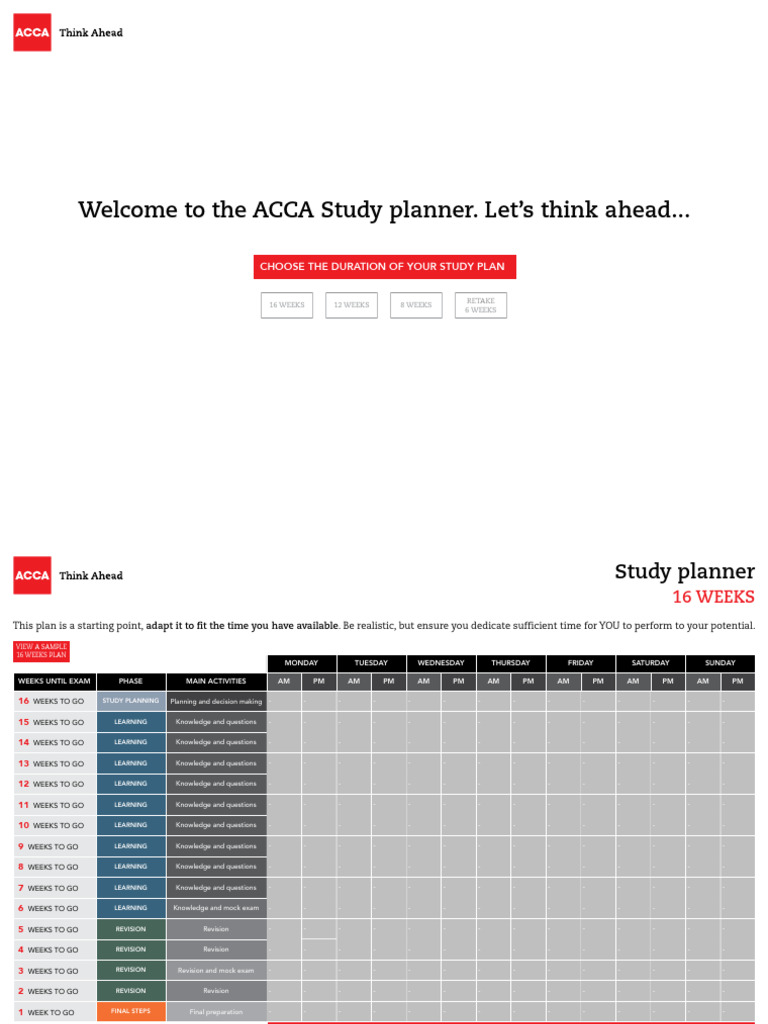 ACCA Study Planner 2020 v5 | PDF | Knowledge