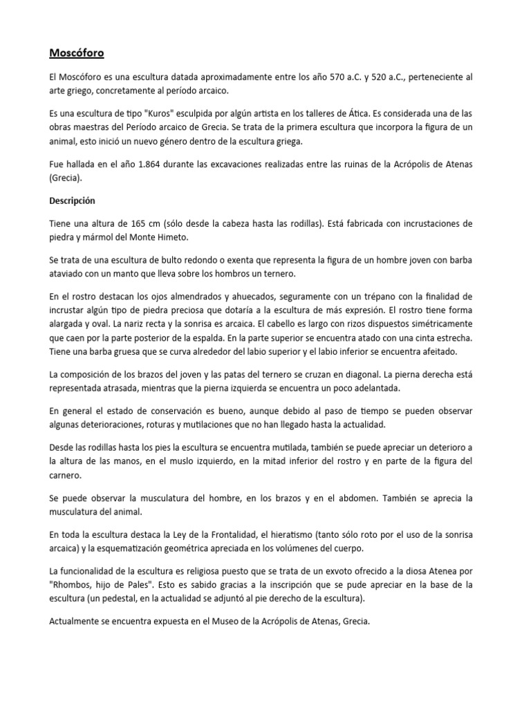 Moscóforo | PDF | Escultura