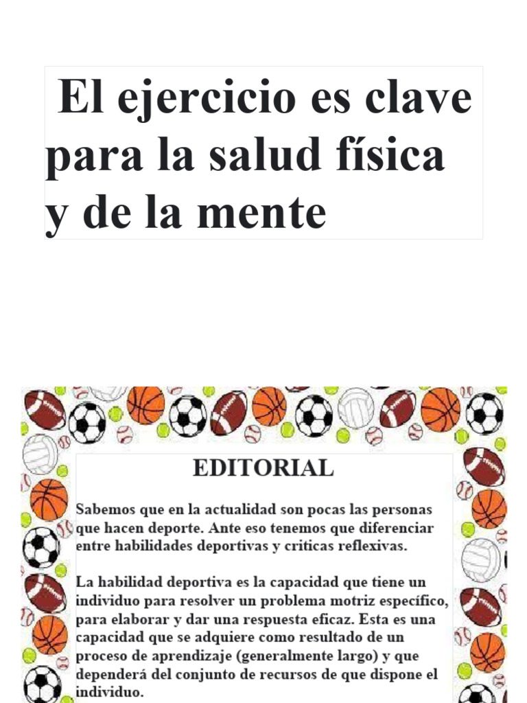 El ejercicio es clave para la salud física y de la mente | PDF | Modificación de comportamiento ...