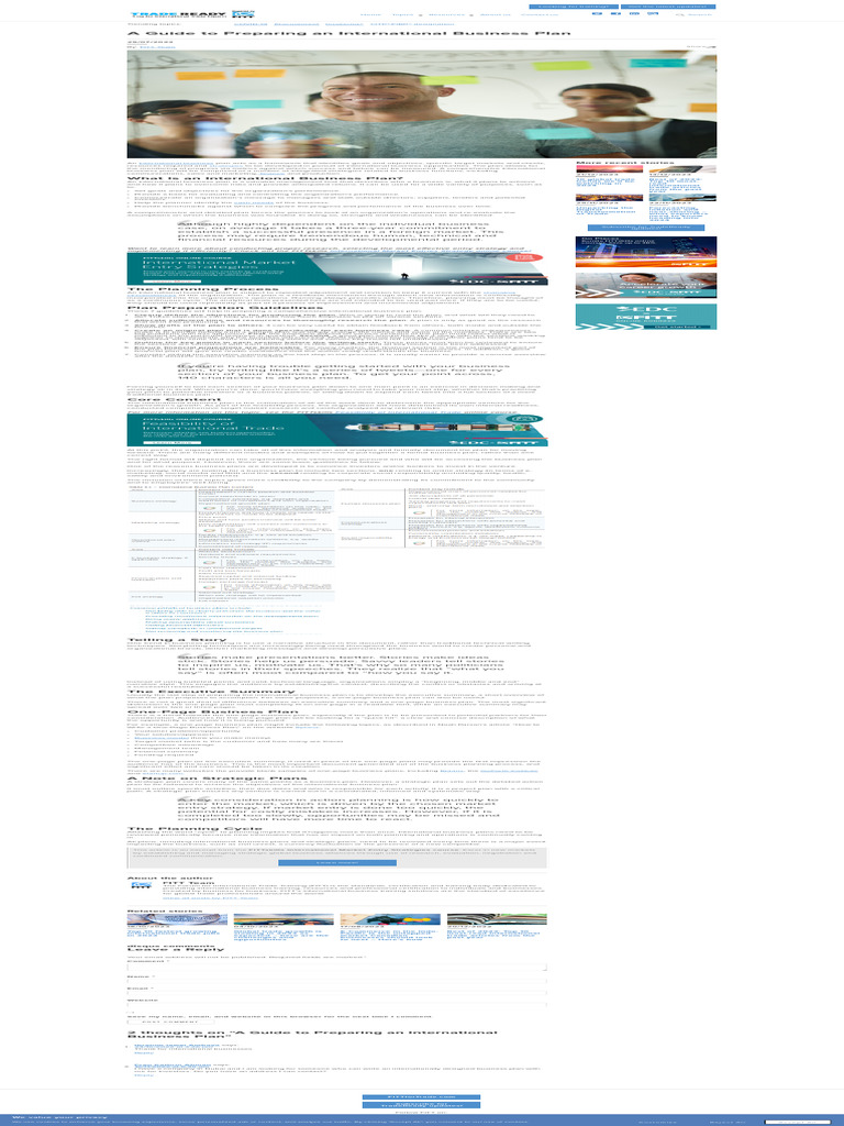 A Guide To Preparing An International Business Plan - Trade Ready | PDF ...