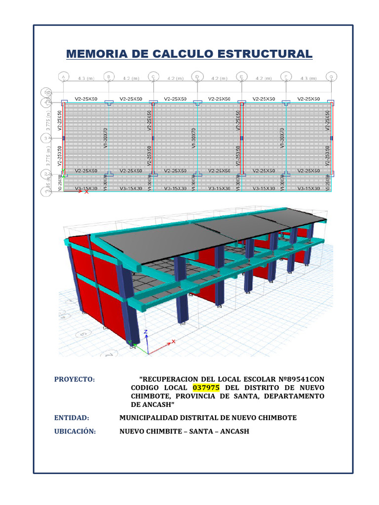 Memoria de Calculo Estructural | PDF | Temblores | Hormigón