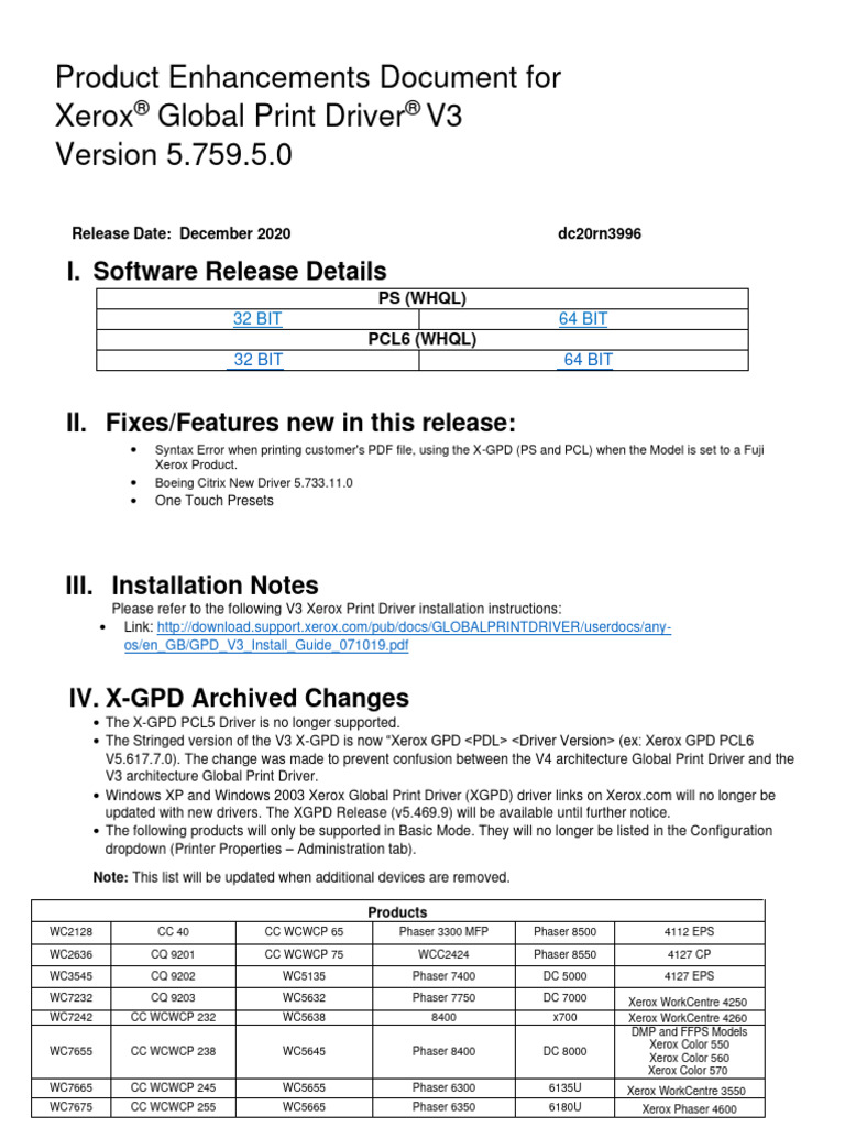 X-Global Print DriverProduct Enhancements Document-5.759.5.0 | PDF ...