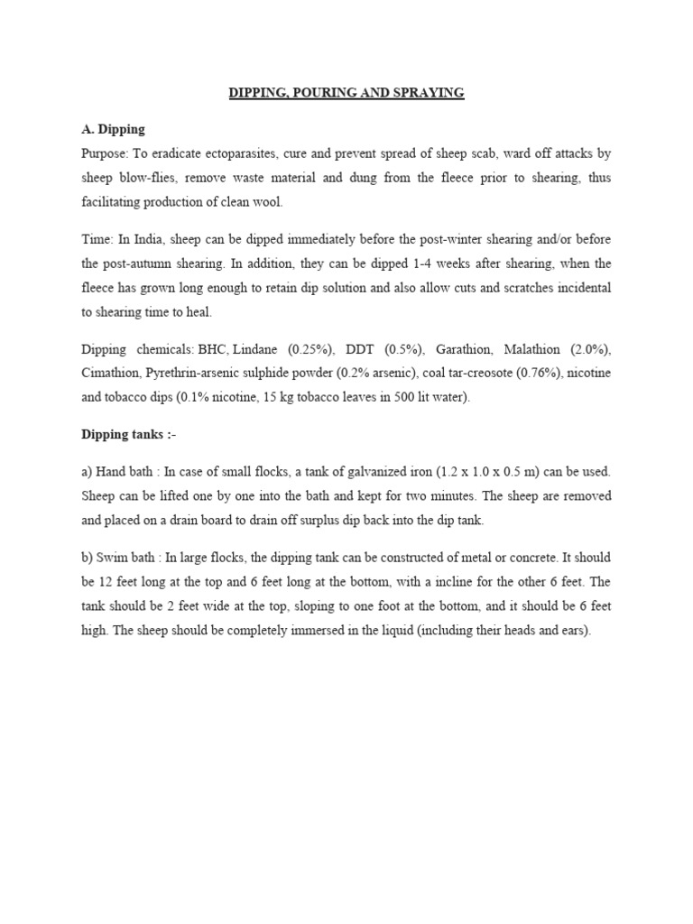 Practical Dipping, Spraying and Pouring | PDF | Sheep