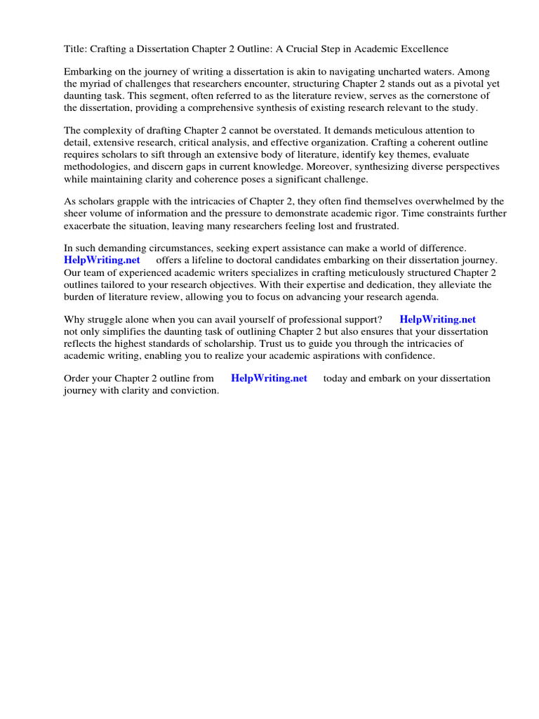 Dissertation Chapter 2 Outline | PDF | Thesis | Science