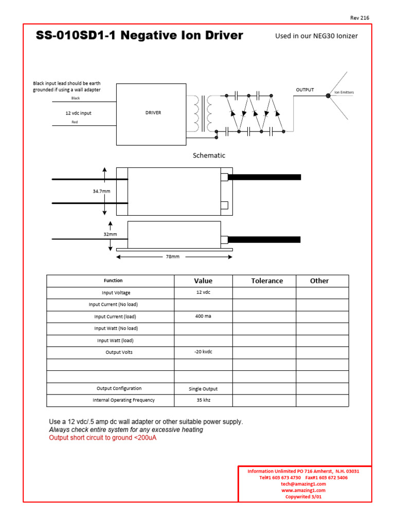 SS 010SD1 1 Instructions | PDF | Power Supply | Electrical Components