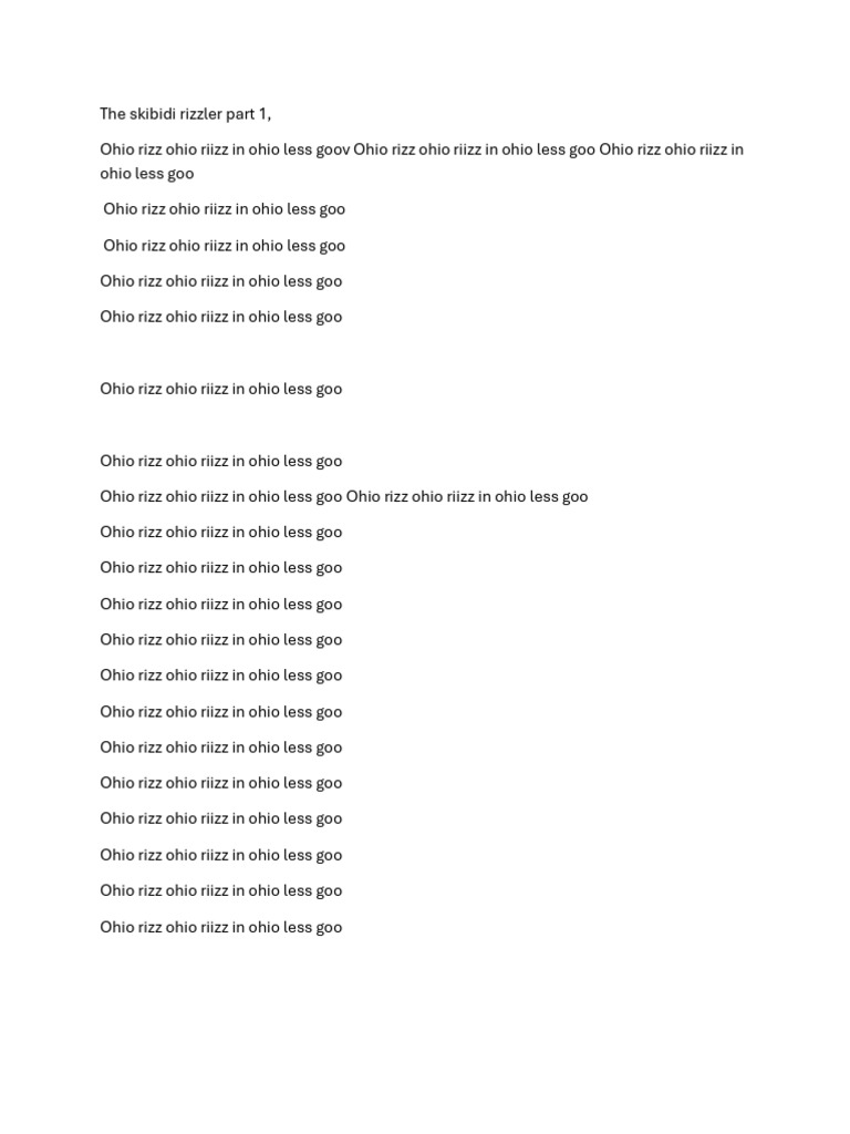 The skibidi rizzler part 1 | PDF