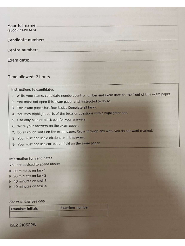 Examen ISE II Mayo 22 | PDF