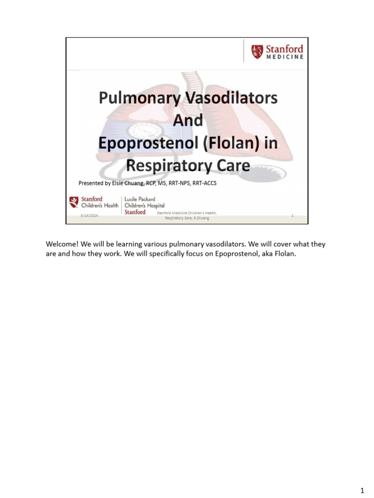 Flolan Moodles w notes | PDF | Clinical Medicine | Medical Specialties