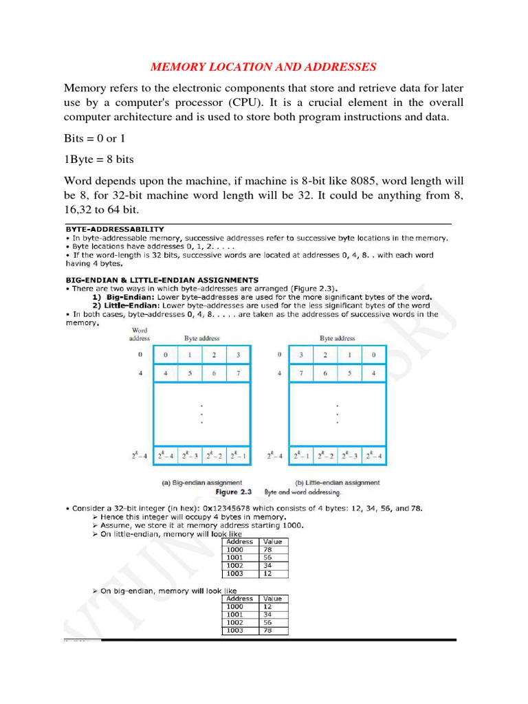 Memory Location & Addresses - 2 | PDF | Central Processing Unit | Computer Hardware