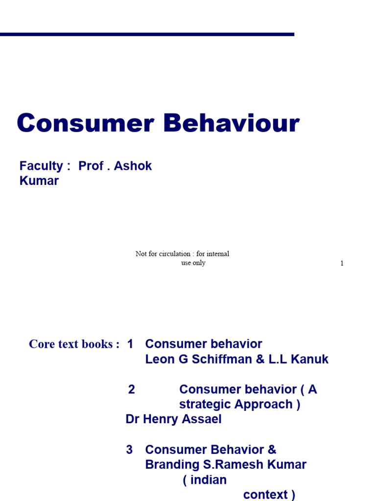 Consumer Behaviour Schiffman 9th Edition | PDF | Perception | Behavior