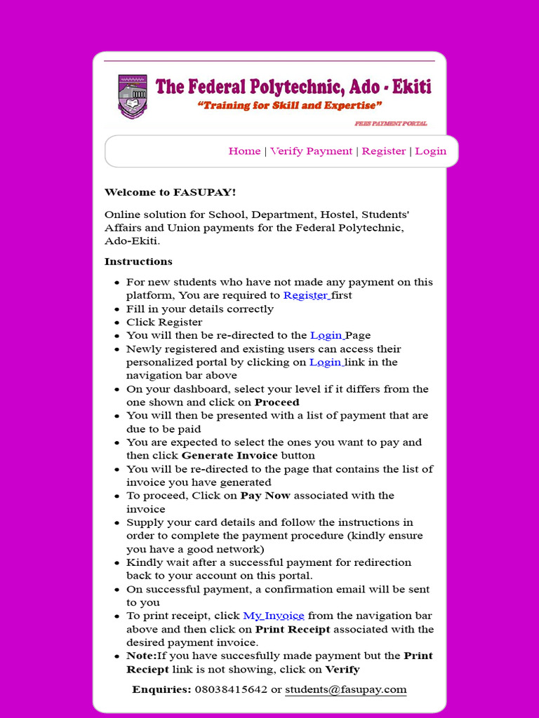 Federal Polytechnic Ado-Ekiti Student Affairs Stu | PDF | Finance ...