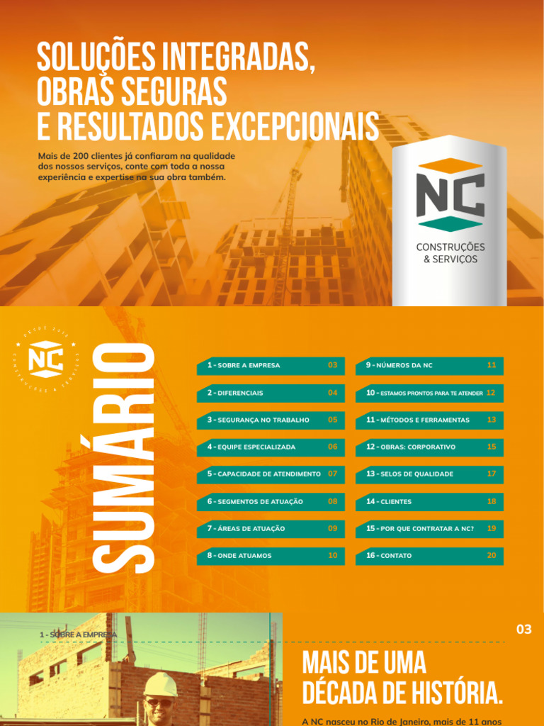 NC Construtora-Portfólio Digital | PDF | Qualidade (negócios) | Engenharia Civil