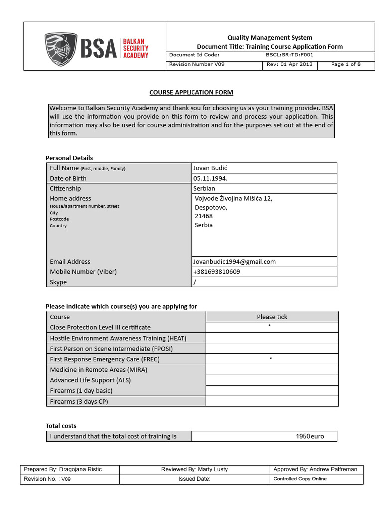 BSA Application Form | PDF | Emergency Medical Services | First Aid