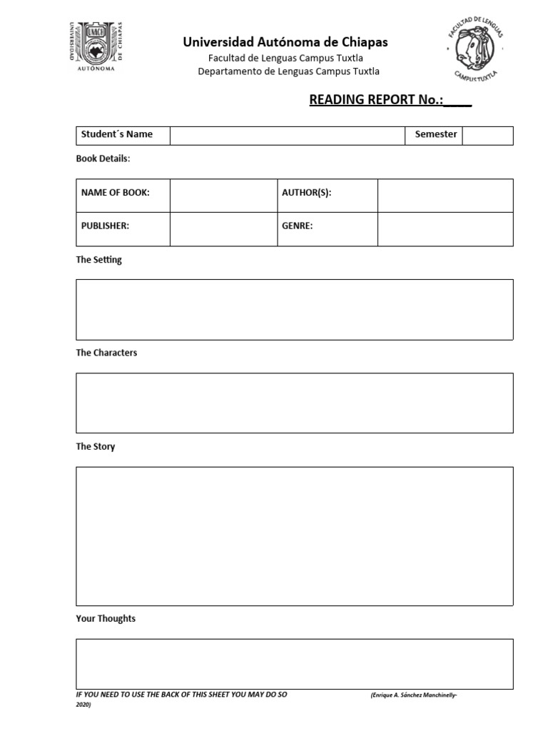 Book Report Template for Students | PDF | Foreign Language Studies ...
