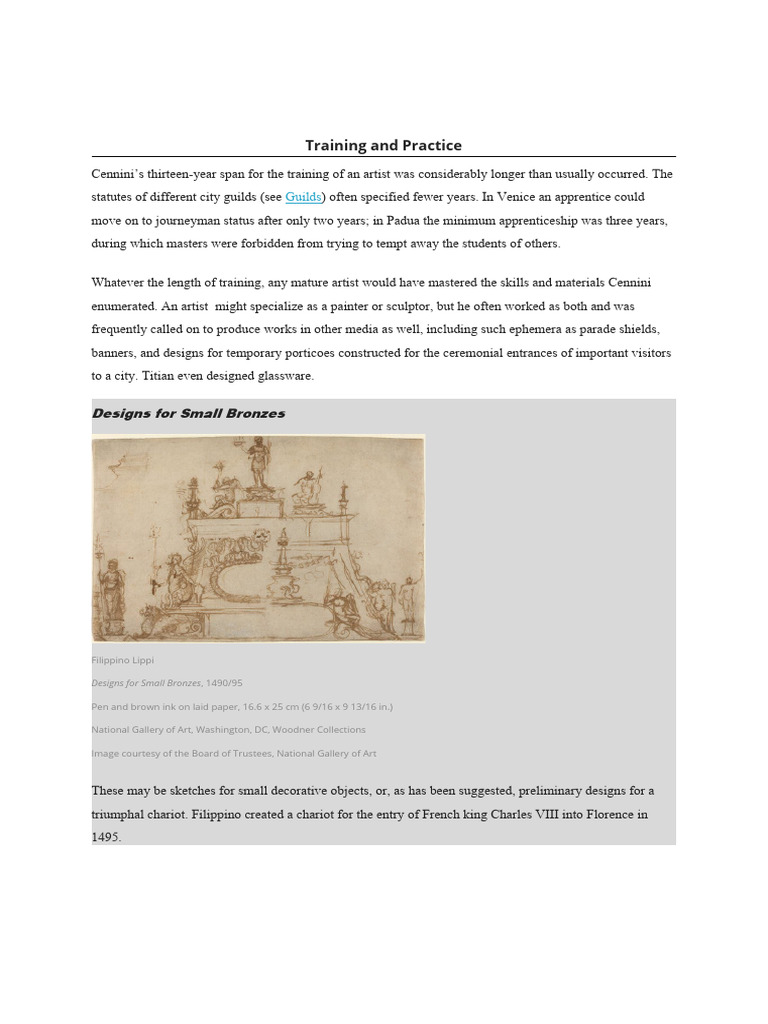 Italian Renaissance Artist Training Guide | PDF | Leonardo Da Vinci ...