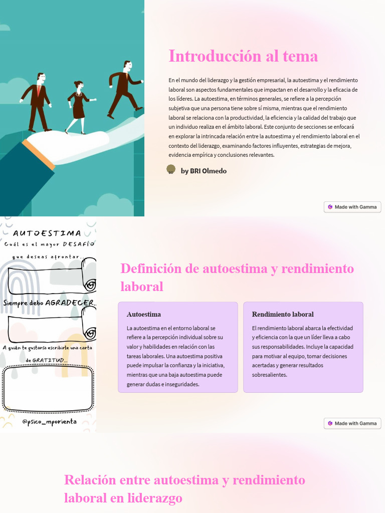 Introduccion Al Tema | PDF | Liderazgo | Autoestima