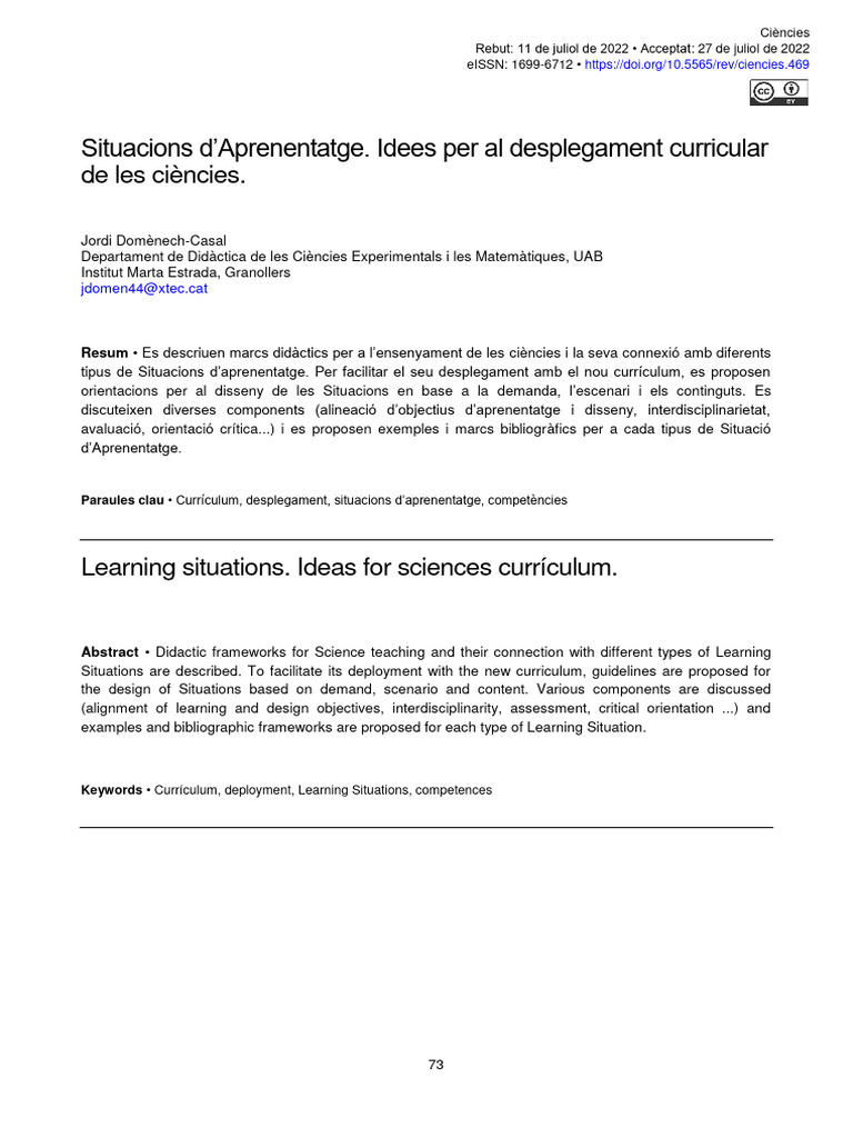 2023 Domenech Disseny SA Ciencies | PDF