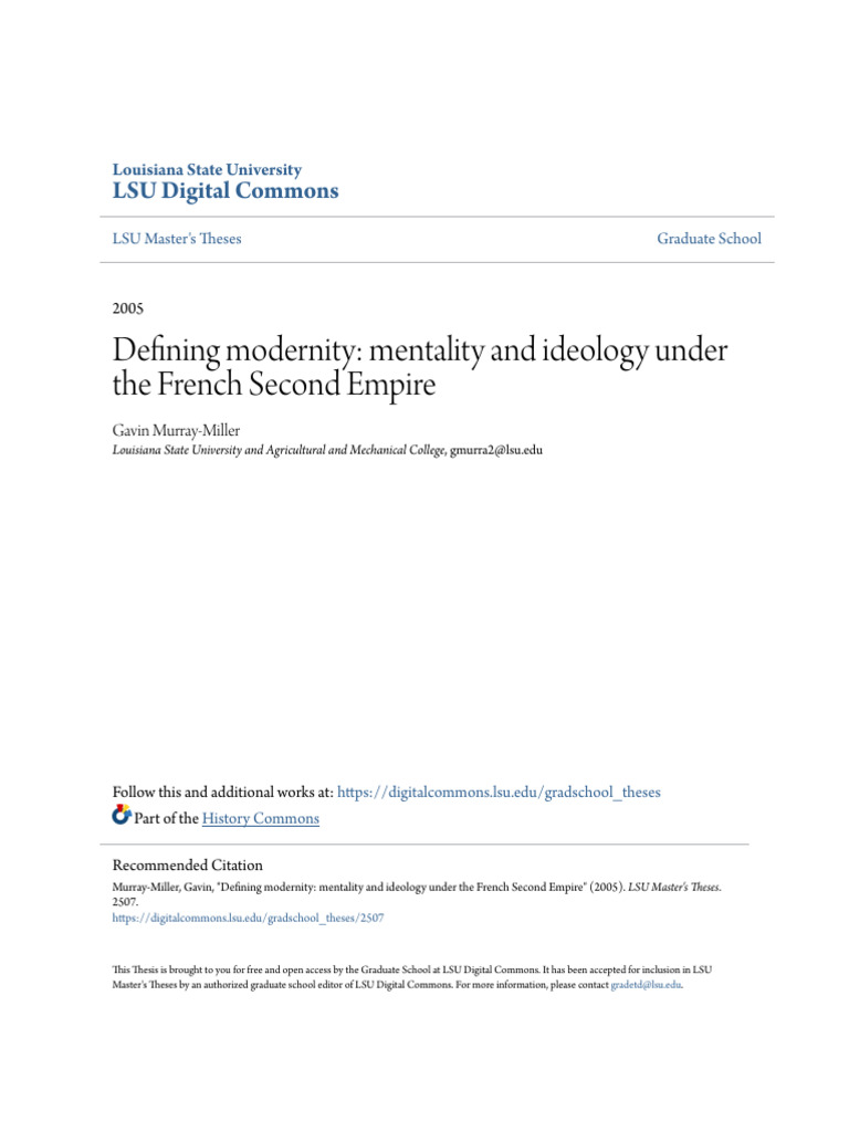 Defining modernity mentality and ideology under the French Seco | PDF ...