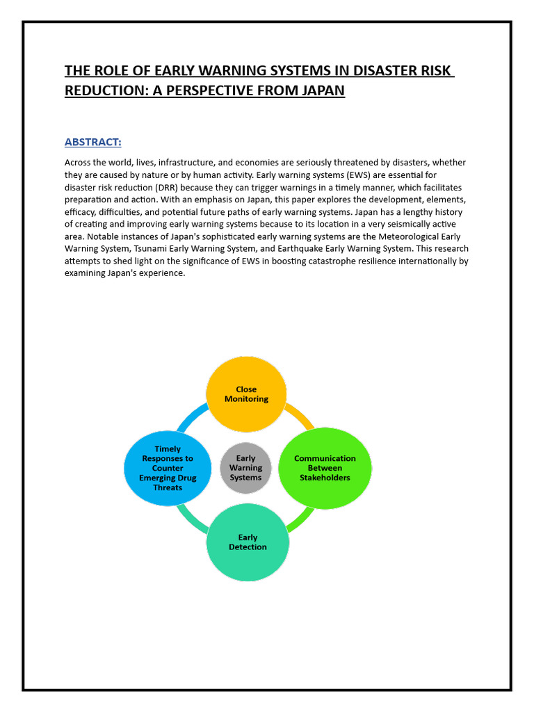 The Role of Early Warning Systems in Disaster Risk Reduction | PDF | Climate Resilience ...