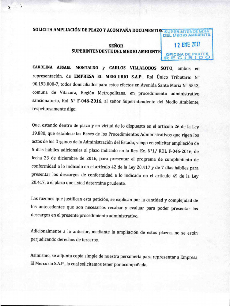 Solicitud de Ampliación de Plazos | PDF