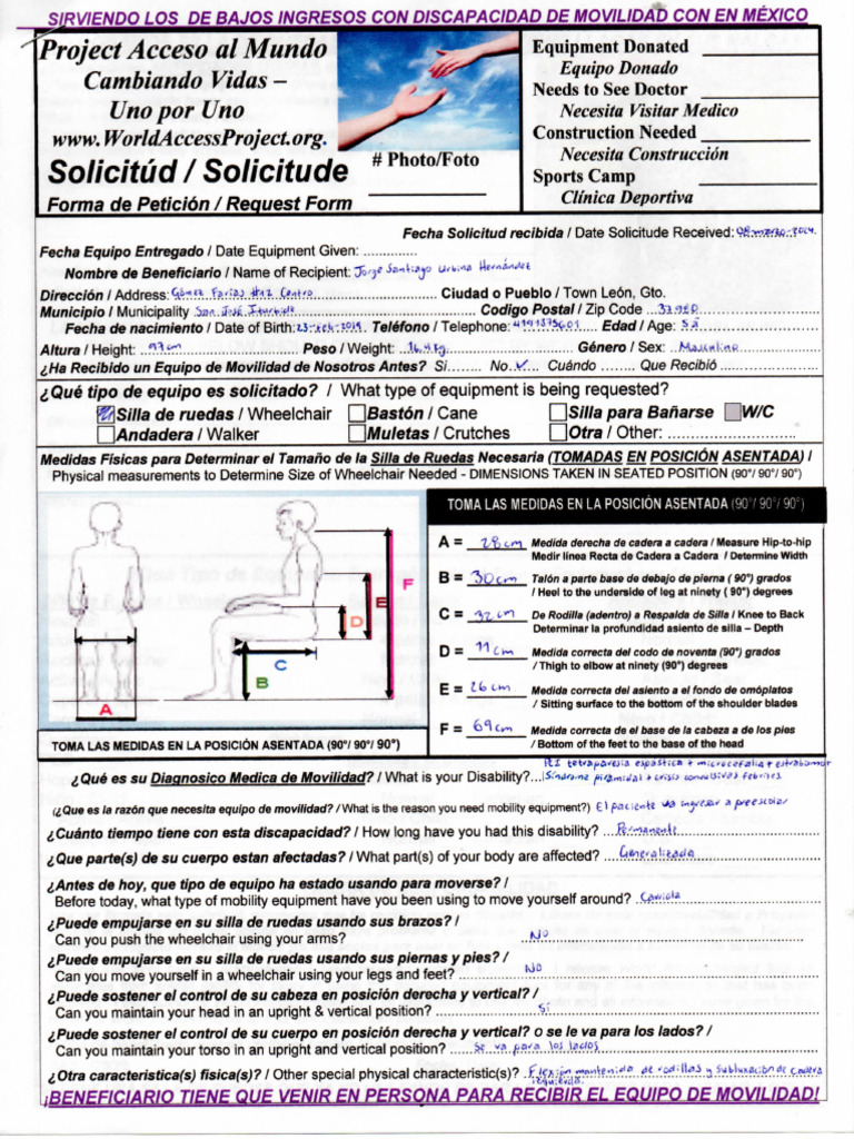 Ejemplo de solicitud de silla de ruedas a una fundacion | PDF