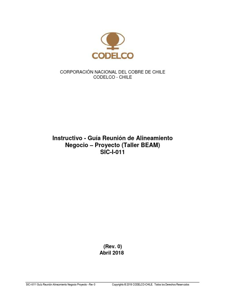 SIC-I-011 Guía Reunión de Alineamiento Negocio Proyecto (Taller BEAM) | Descargar gratis PDF ...