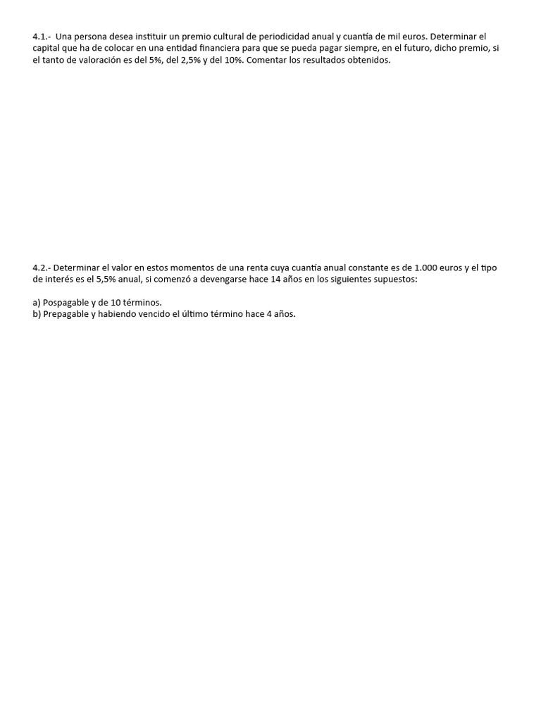 Ejercicios Tema4 | Descargar gratis PDF | Inversiones | Business